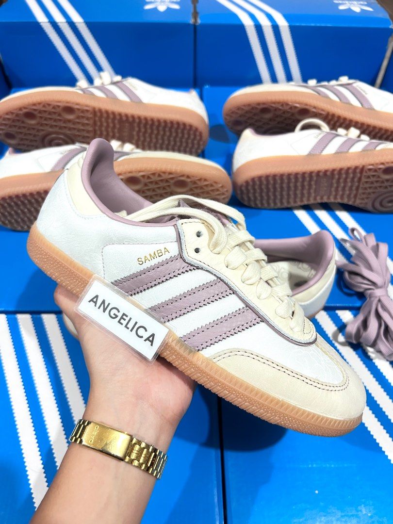 Adidas Samba Lilac Cream Gold, Women's Fashion, Footwear, Sneakers on ...