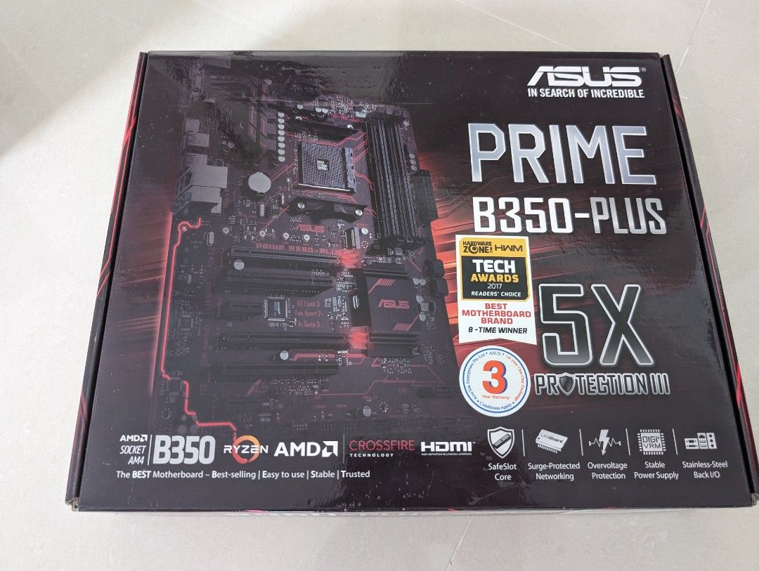 ASUS PRIME B350-plus motherboard, Computers & Tech, Parts & Accessories ...