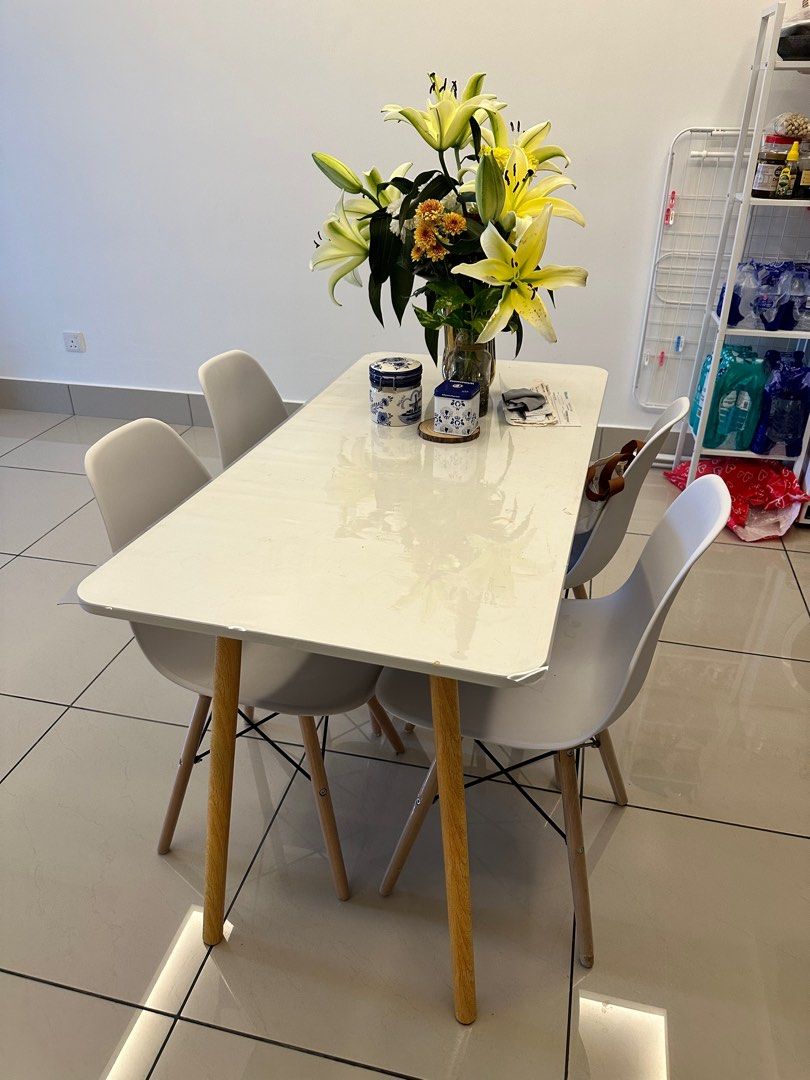 Basic Dining Table / Meja Makan, Furniture & Home Living, Furniture ...