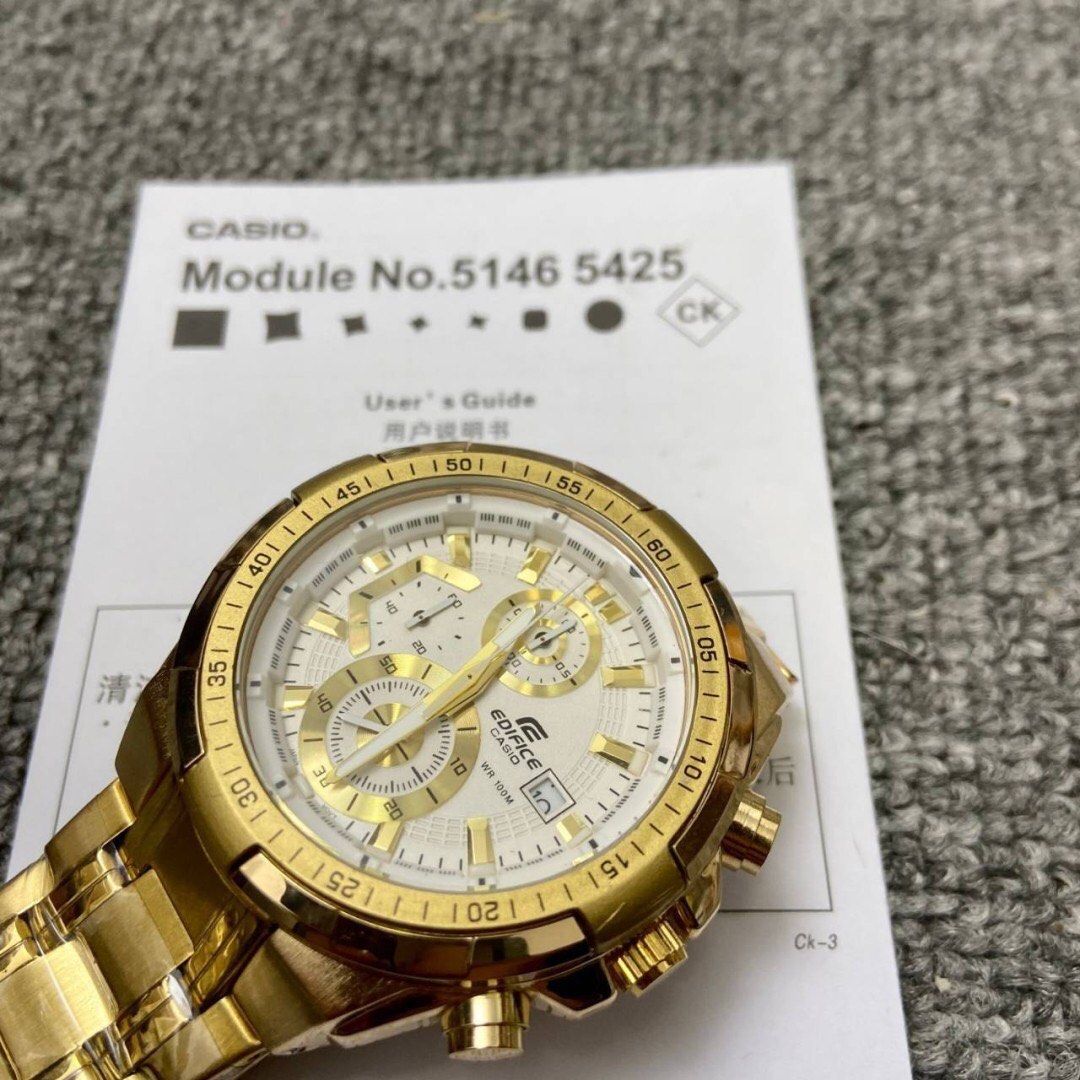 CASIO Edifice watch for men or women EFR-539BK Color: gold Material ...