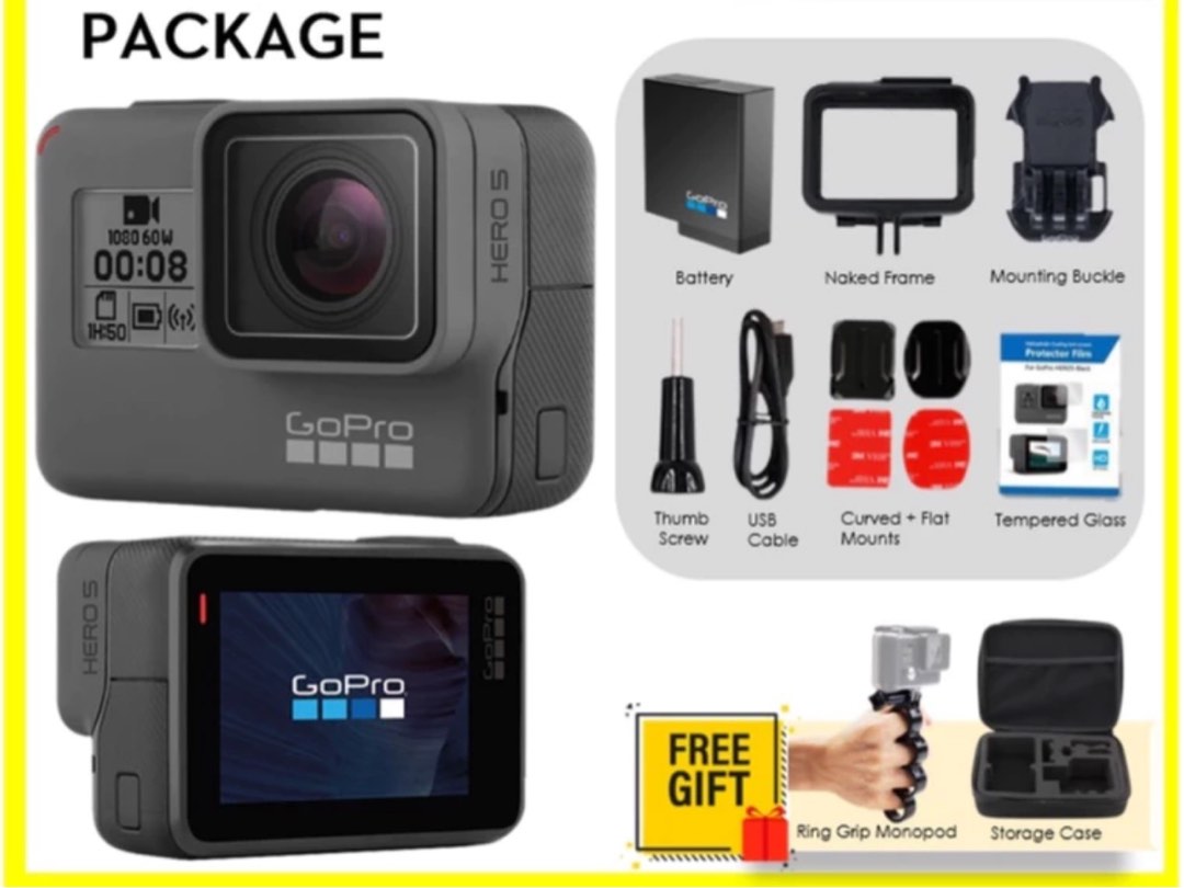 GoPro Hero 5 Basic Package, Photography, Video Cameras on Carousell