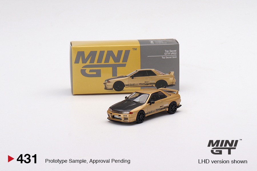 Mini GT 431 Top Secret Gold Nissan Skyline GT-R VR32 Hot Wheels size ...