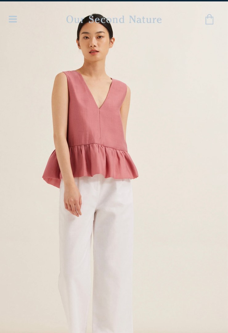 OSN two-way textured peplum top, Women's Fashion, Tops, Blouses on ...