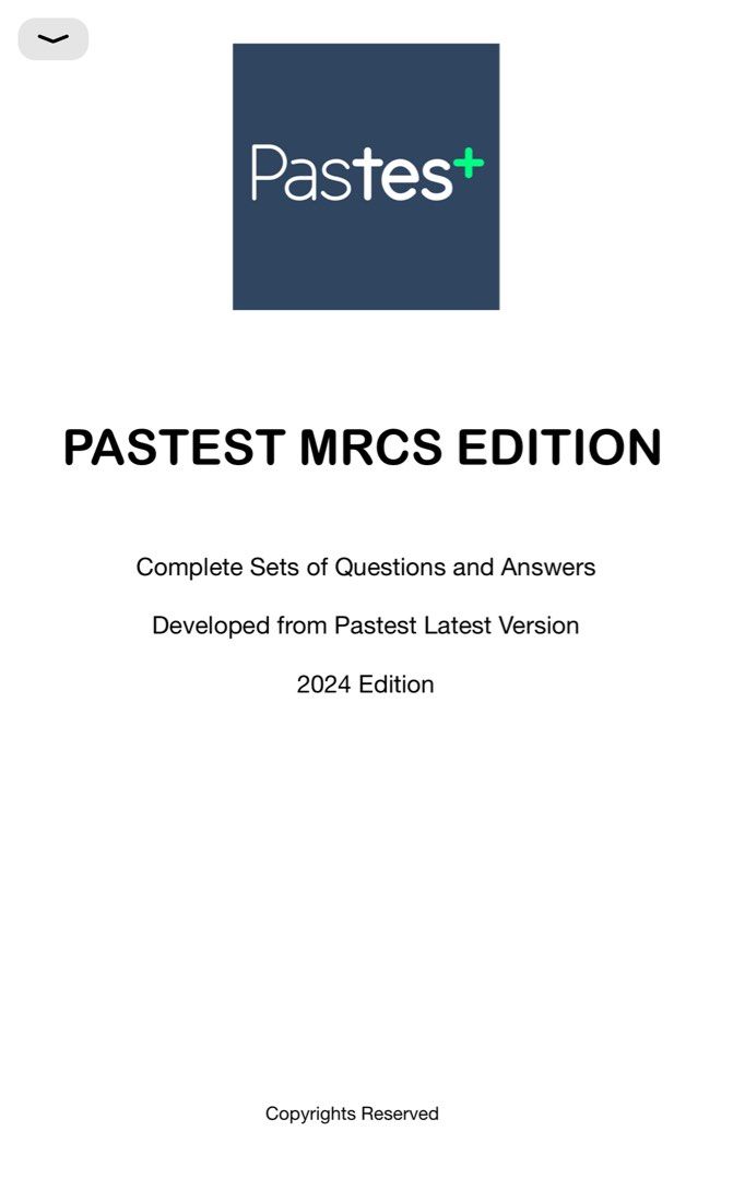 PASTEST MRCS PART 1 PAST YEARS QUESTIONS AND ANSWERS, Hobbies & Toys ...