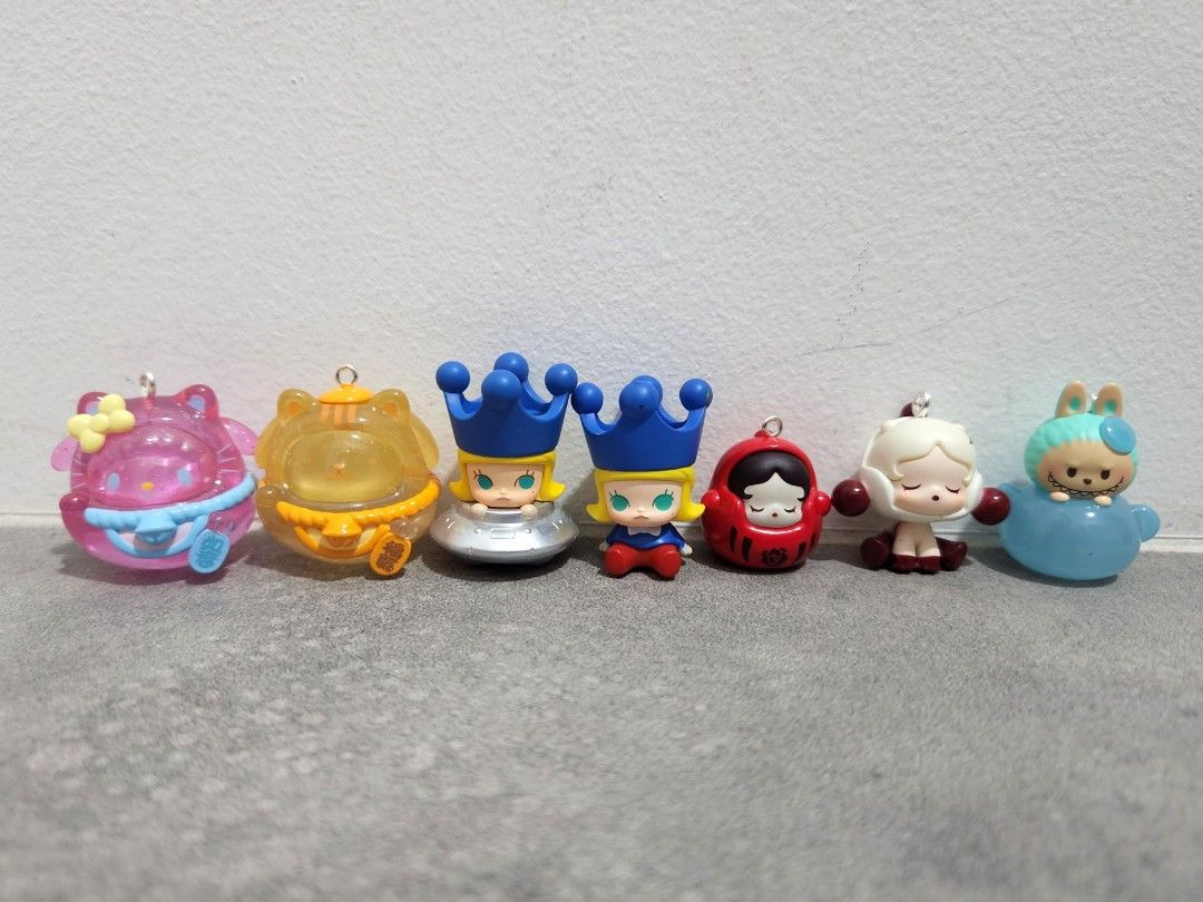 Popmart mini figure diy keychain phone strap Sanrio Labubu Dimoo skull ...