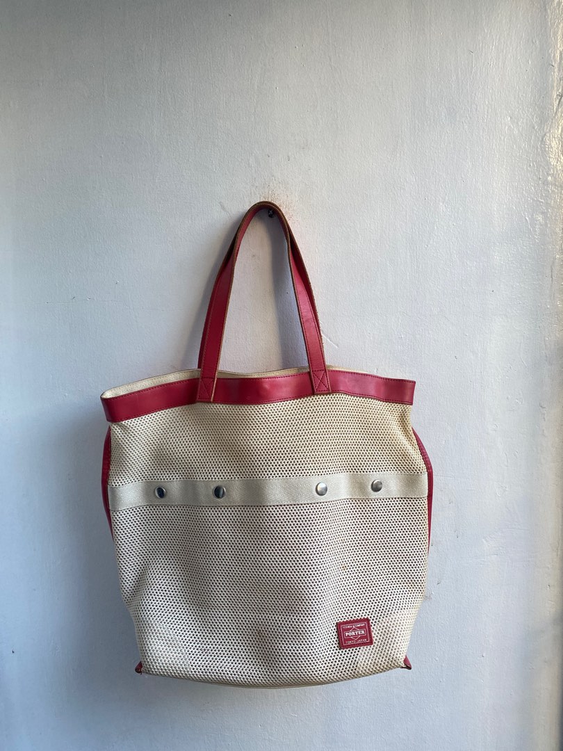 Porter canvas & leather tote, Men's Fashion, Bags, Sling Bags on Carousell