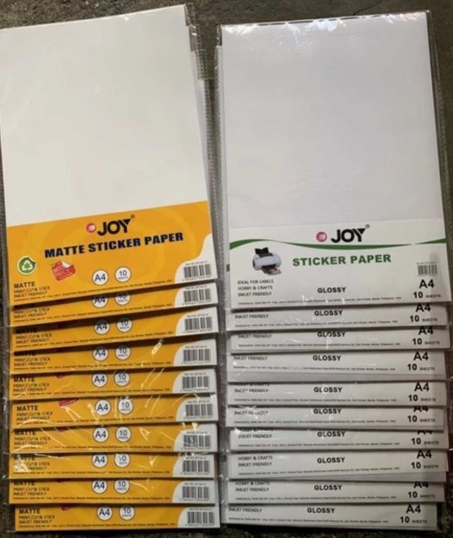Quality Sticker Paper A4 (matte & glossy), Hobbies & Toys, Stationary ...