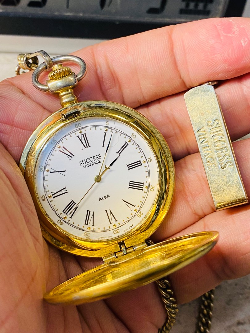 SEIKO ALBA SUCCESS VINTAGE Pocket Watch Gold White from Japan, Luxury ...
