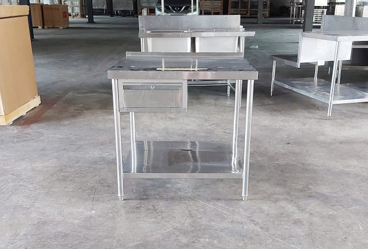 SS 2 Tier Table c/w Drawer, Furniture & Home Living, Kitchenware ...