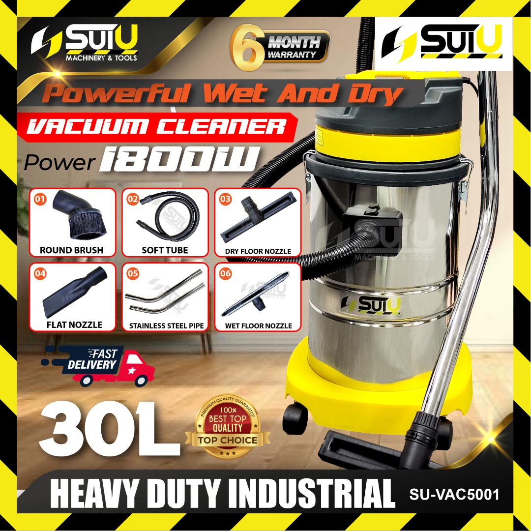 SUI U / SUIU VAC5001 30L Heavy Duty Industrial Wet & Dry Vacuum Cleaner ...