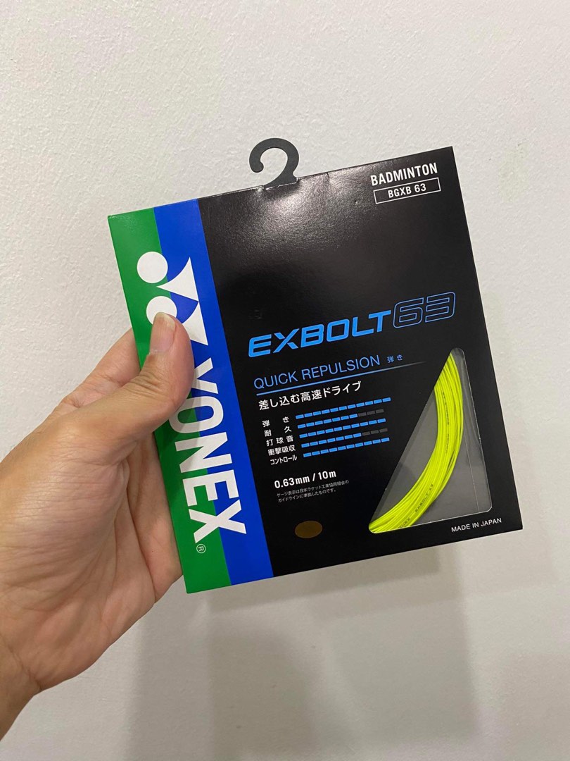 Yonex Exbolt 63 JP coded badminton string, Sports Equipment, Sports ...