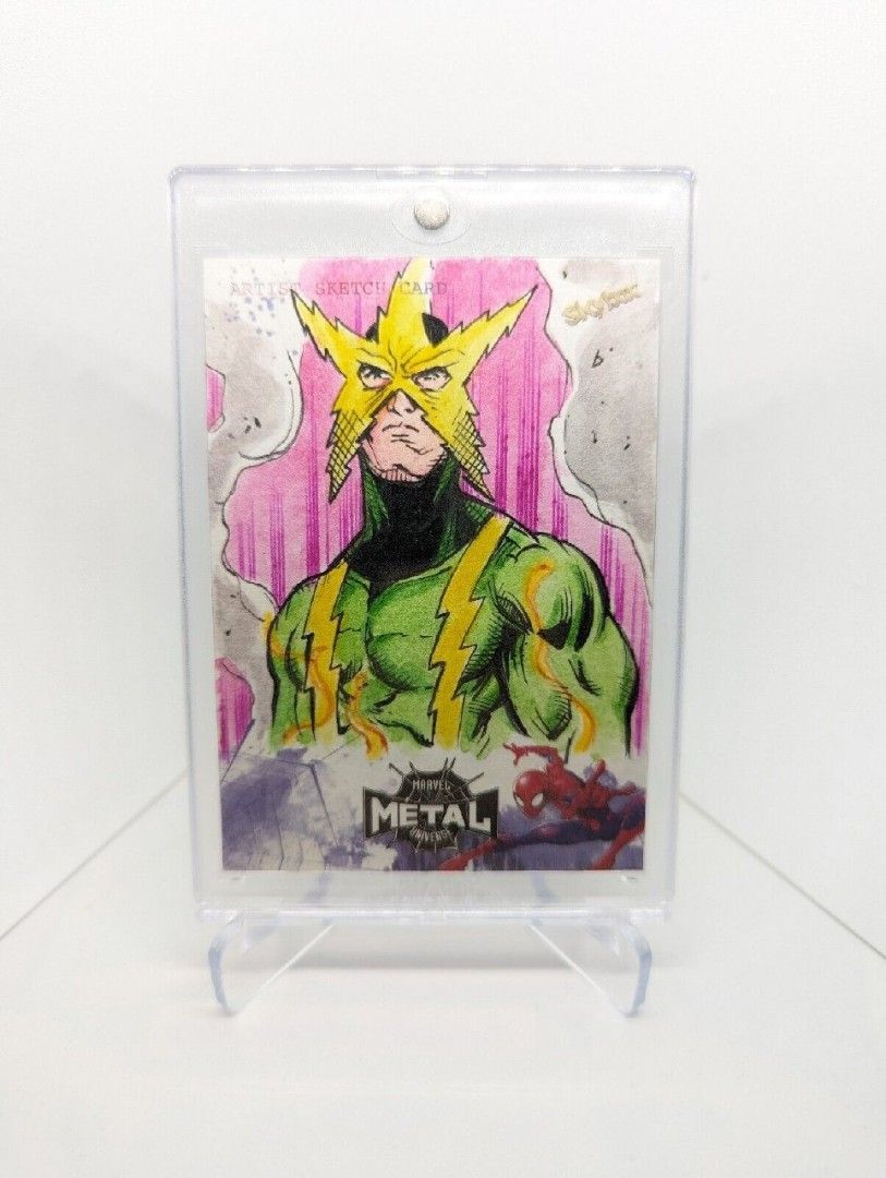 2021 Marvel ELECTRO MAXWELL DILLON Spiderman 1/1 Sketch Card By Edde ...