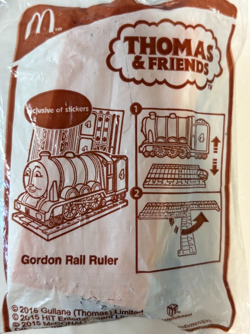 全新未拆 2015 麥當勞 Thomas & Friends 湯瑪士小火車 Gordon Rail Ruler 高登鐵道尺小火車, 書籍、休閒 ...