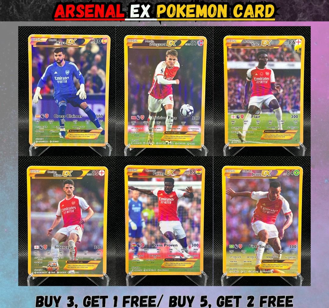 Arsenal EX Pokemon Holographic Cards (w/ EA FC24 Stats), Hobbies & Toys ...