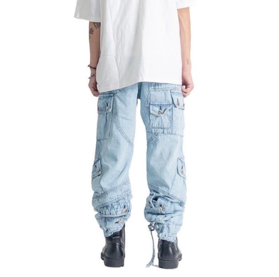 Baby Blue - Cargo denim jeans MAN, Fesyen Pria, Pakaian , Bawahan di ...