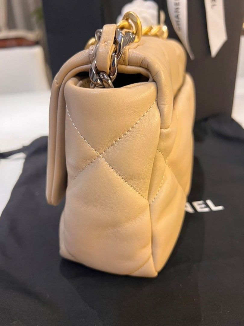 CHANEL Beige C19 GHW, Luxury, Bags & Wallets on Carousell