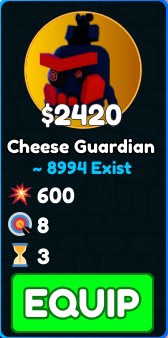 Cheese Guardian - Cheese Tower Defense - Roblox, Video Gaming, Gaming Accessories, Interactive ...