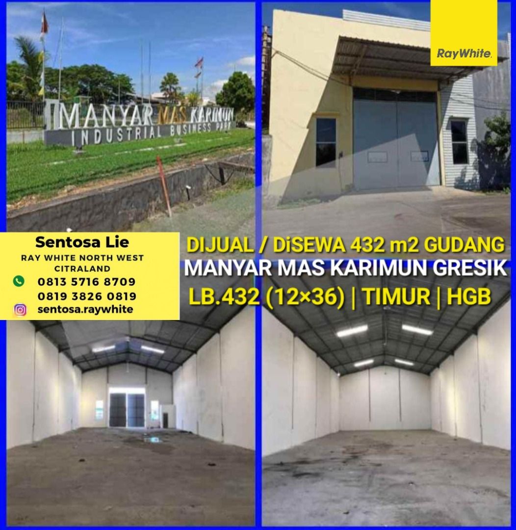 Disewakan Gudang Industri Manyar Gresik di Pergudangan Manyar Mas Karimun Gresik Dekat Pelabuhan ...