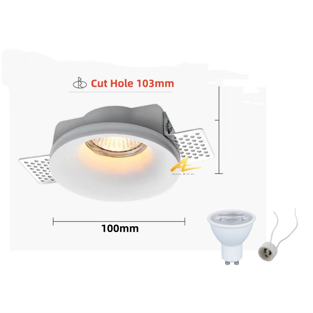 Gypsum Recessed Downlight False Ceiling Round LED GU10 Easy Replace ...