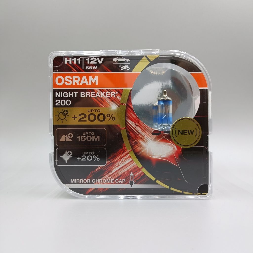 H11 Osram Night Breaker 200 12V 55W Halogen Bulb, Car Accessories ...