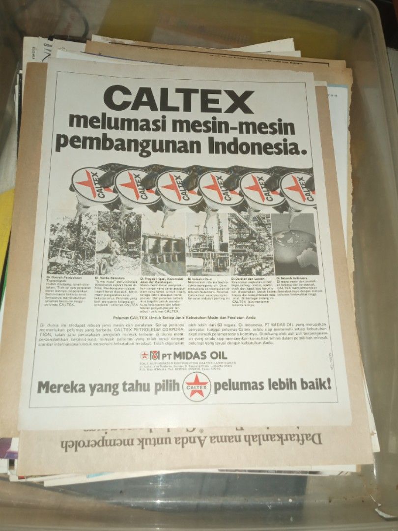 Iklan cetak jadul Oli Caltex, Antik, Pajangan di Carousell