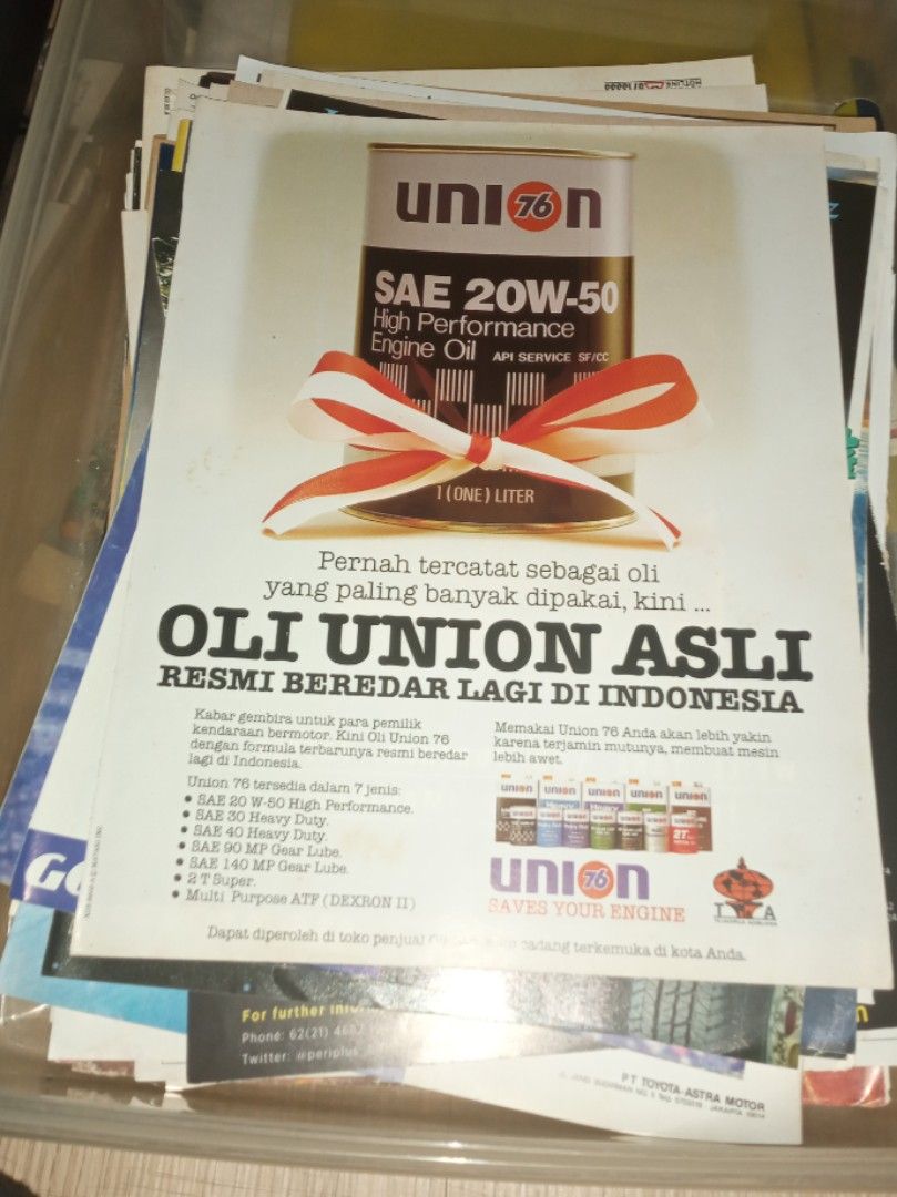 Iklan cetak jadul Oli Union 76, Antik, Pajangan di Carousell