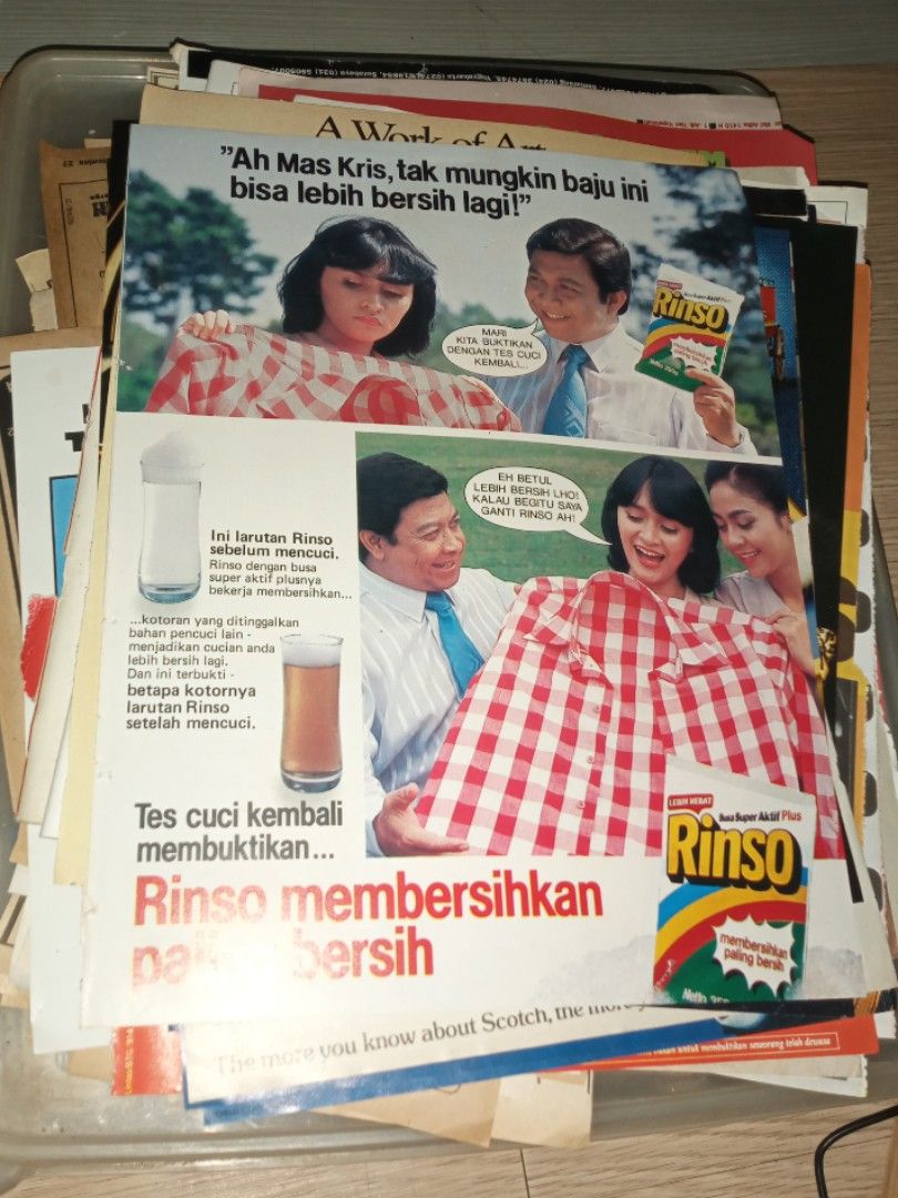 Iklan cetak jadul Rinso, Antik, Pajangan di Carousell
