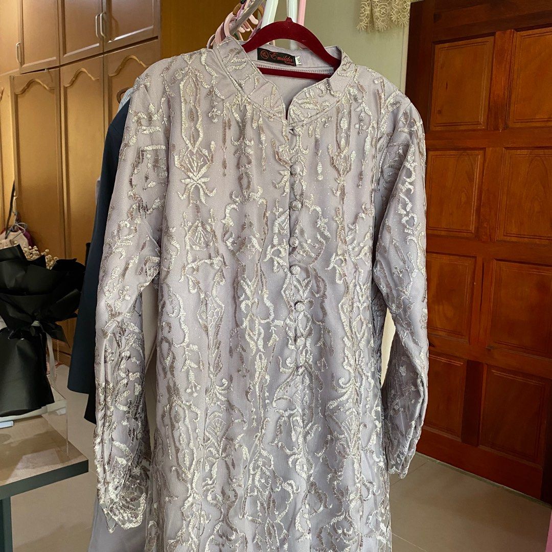 Kebaya Lace Indo Dusty Purple Lilac with instant pario skirt, Women's ...