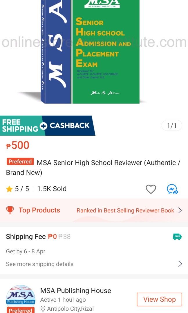 MSA - Senior High School Admission and Placement Exam (SHAPE) Reviewer ...