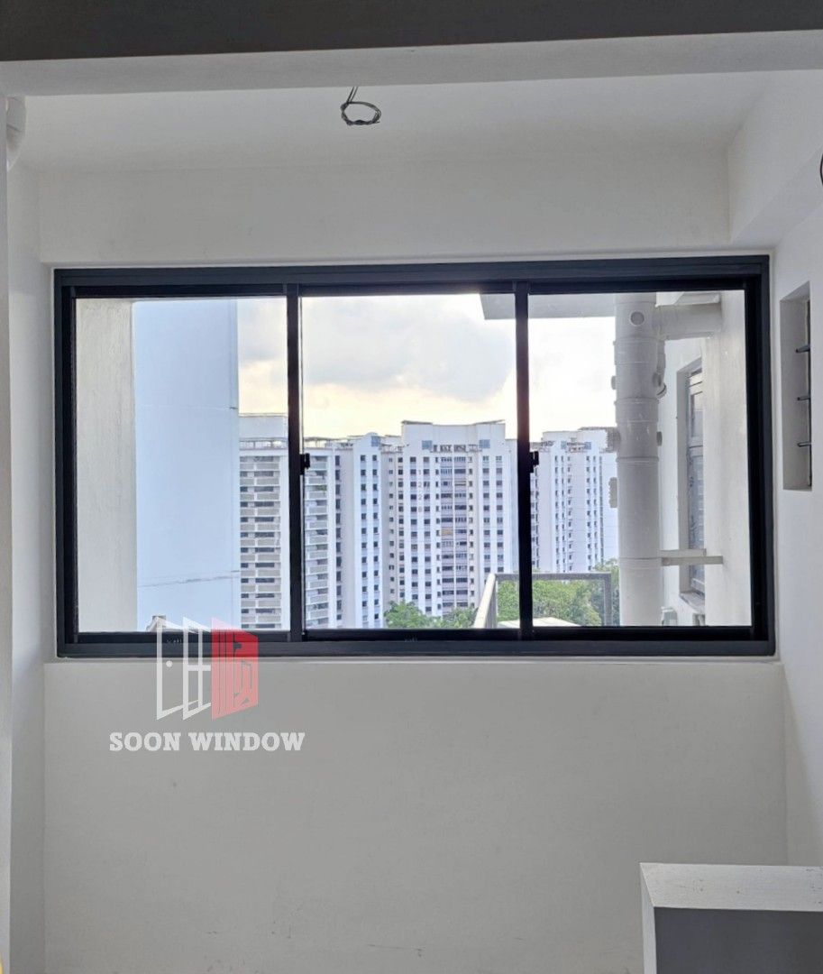PROMOTION! HDB BTO Service Yard Sliding Window & Grille BUNDLE ...