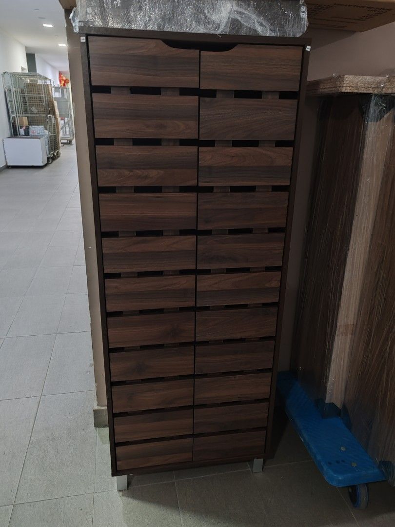 Shoe cabinet walnut defect, Furniture & Home Living, Furniture, Shelves ...