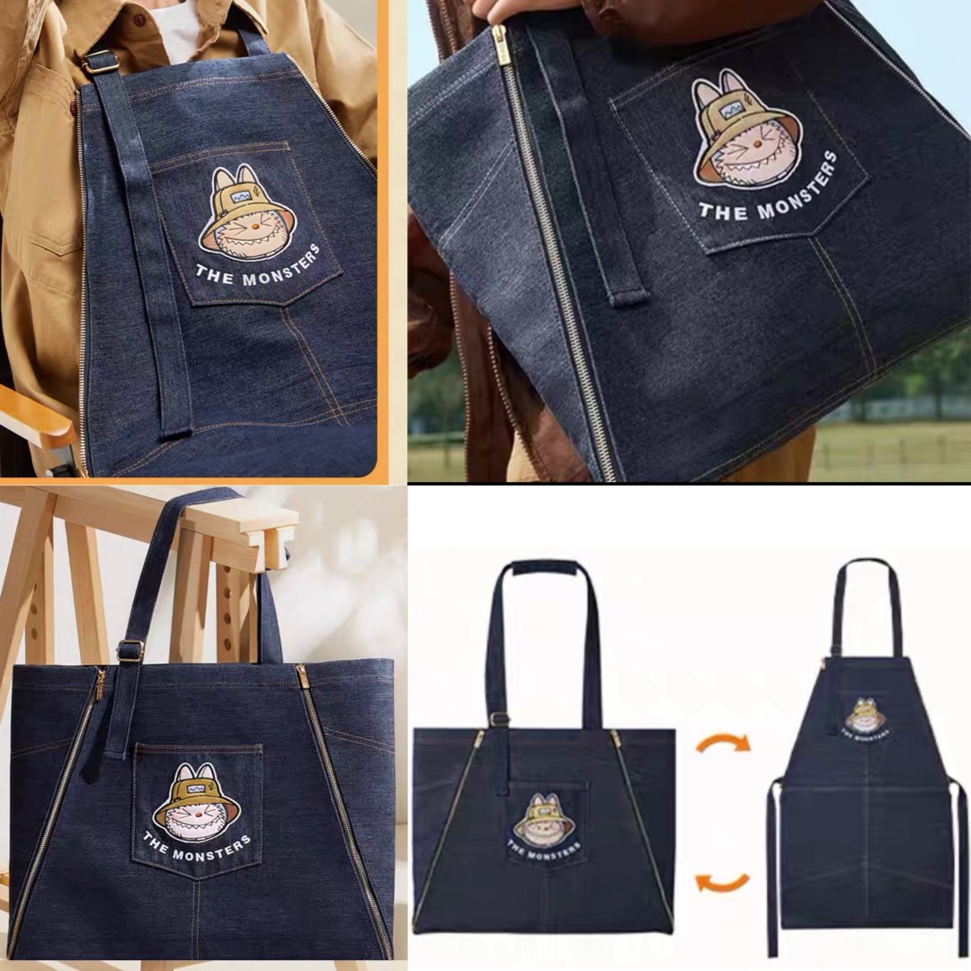 THE MONSTERS LABUBU FALLIN WILD SERIES- DENIM APRON BAG POPMART ...