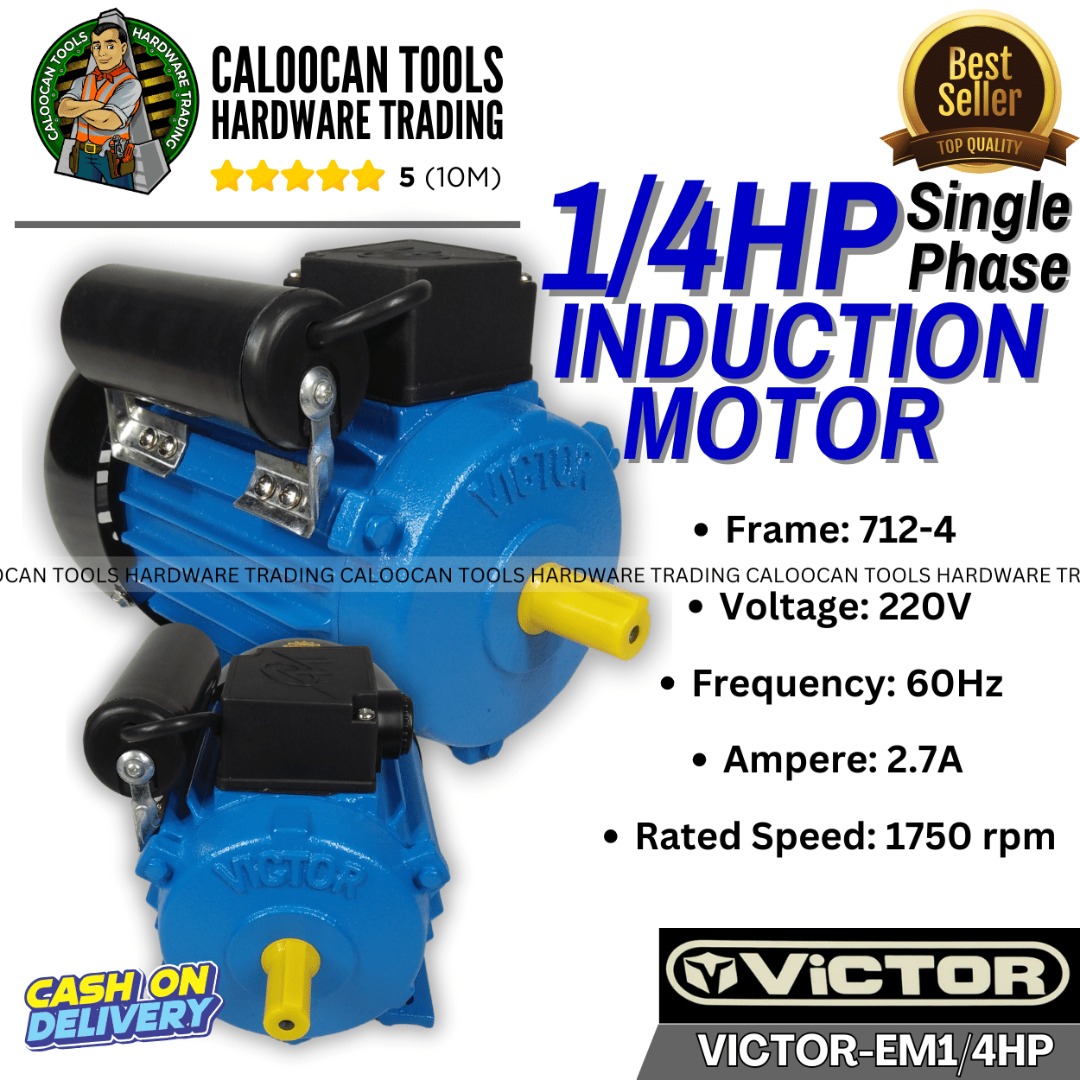 Victor 1/4HP Single Phase Induction Motor/Electric Motor (VICTOR-EM1 ...