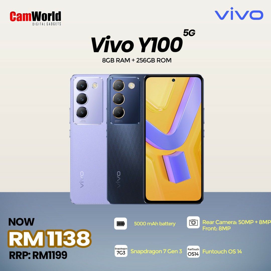Vivo Y100 5G Grey 256 GB, Mobile Phones & Gadgets, Mobile Phones, Android Phones, Vivo on Carousell
