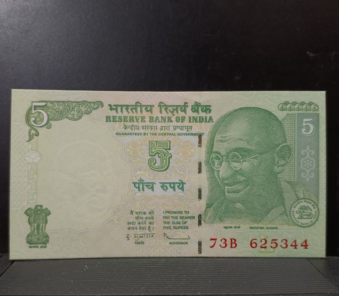 [WNH Notes] India Asia World Banknote 5 Rupees 2009 Uncirculated UNC ...