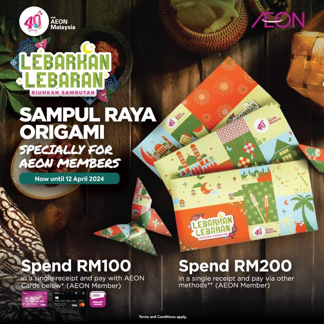 AEON ORIGAMI 2024 GREEN packet/angpow/ang pow/hongbao/sampul duit raya ...