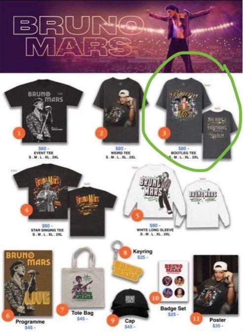 Bruno Mars Bootleg Tee, Hobbies & Toys, Memorabilia & Collectibles, Fan ...