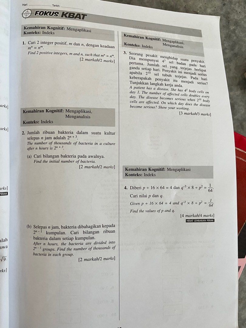 Buku latihan Matematik Form 3 KSSM, Hobbies & Toys, Books & Magazines ...