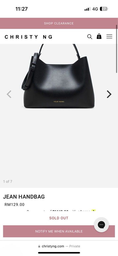 Christy Ng Jean Handbag, Women's Fashion, Bags & Wallets, Shoulder Bags ...