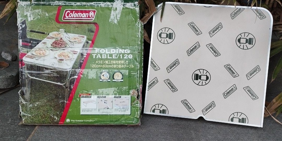 Coleman aluminium folding table / 120, Furniture & Home Living, Outdoor ...