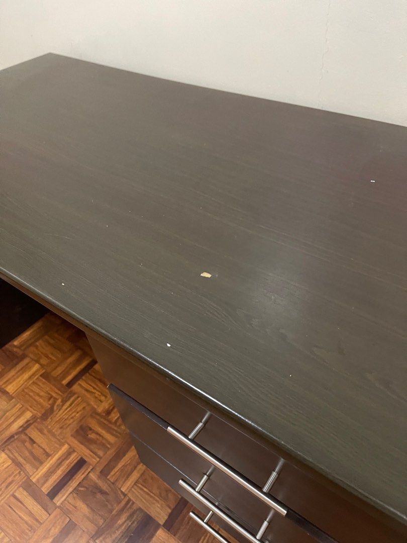 Custom made BIG laminated wooden table furniture desk acacia dark ...