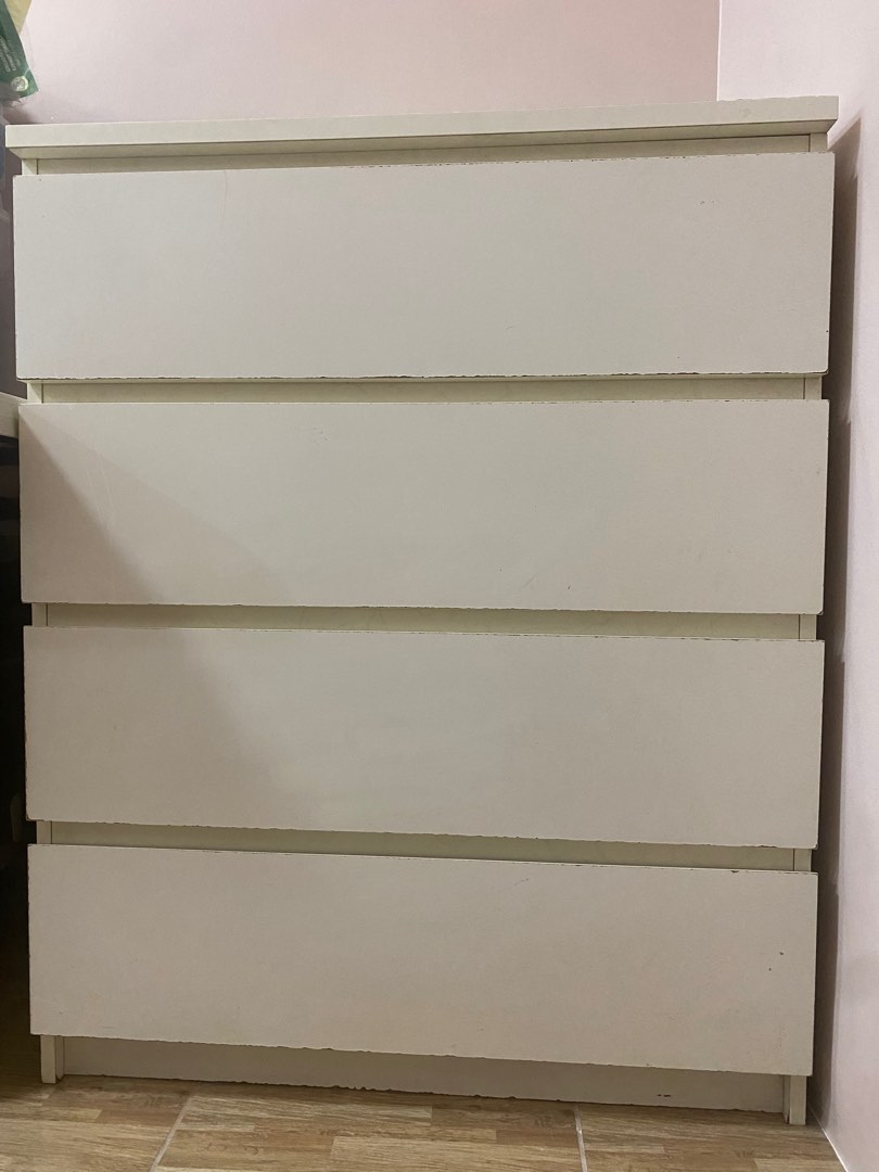 Ikea Malm 4 Drawer White, Furniture & Home Living, Furniture, Shelves, Cabinets & Racks on Carousell