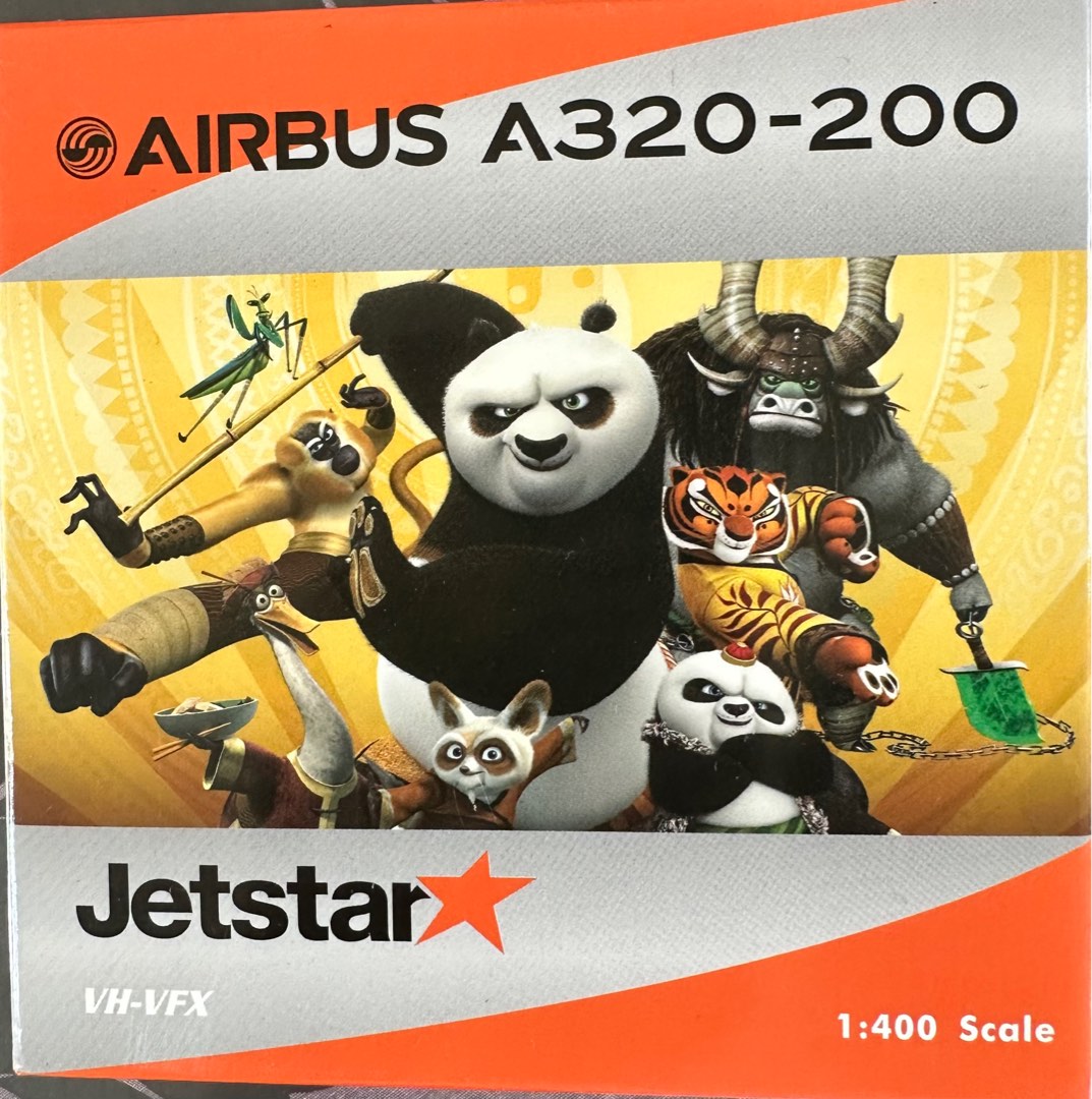 Jetstar Airbus 320-200 1:400 (Kung Fu Panda Livery), Hobbies & Toys ...
