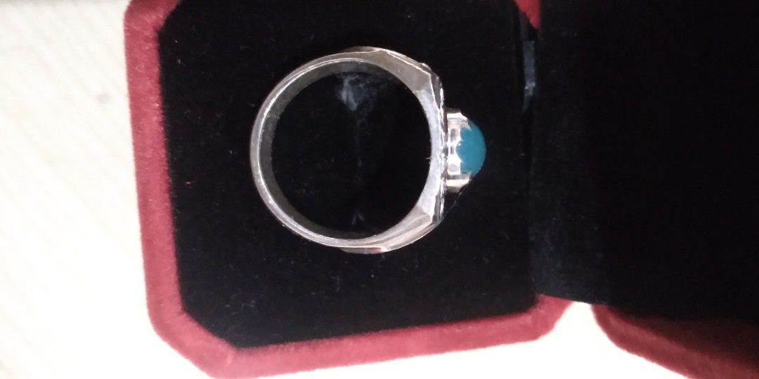 Sebentuk Cincin Permata Bacan Palamea,Ring Perak Handmade,saiz 18 ...