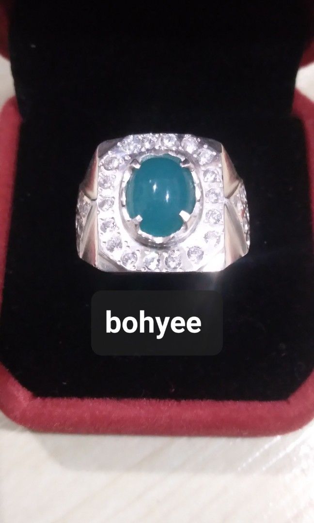 Sebentuk Cincin Permata Bacan Palamea,Ring Perak Handmade,saiz 18 ...