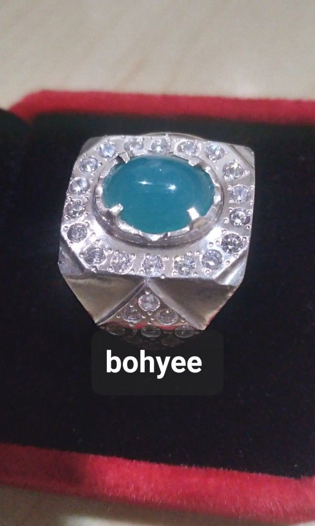 Sebentuk Cincin Permata Bacan Palamea,Ring Perak Handmade,saiz 18 ...