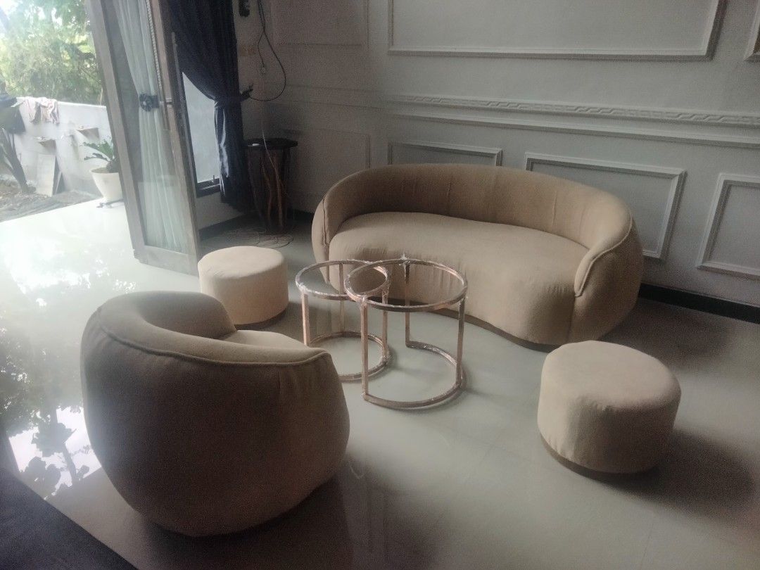 Sofa lengkung sofa kacang sofa curved sofa boba, Perabotan Rumah di ...