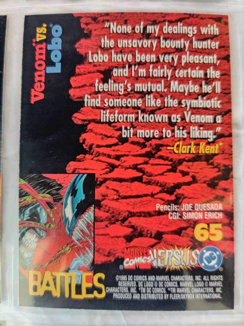 1995 Marvel versus DC Venom vs. Lobo, Hobbies & Toys, Memorabilia ...