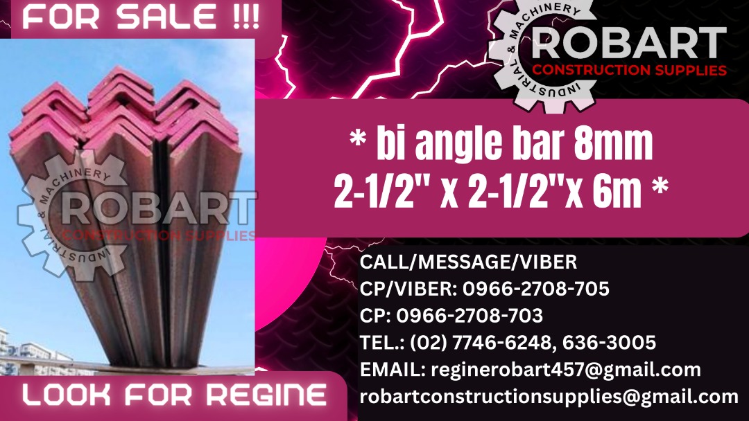 * bi angle bar 8mm 2-1/2'' x 2-1/2''x 6m *, Commercial & Industrial ...