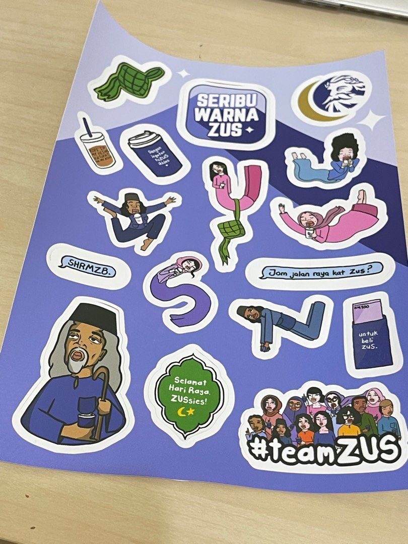 🆕 ZUS Coffee Limited Edition Ramadhan Eid Hari Raya Sticker Sheet and ...